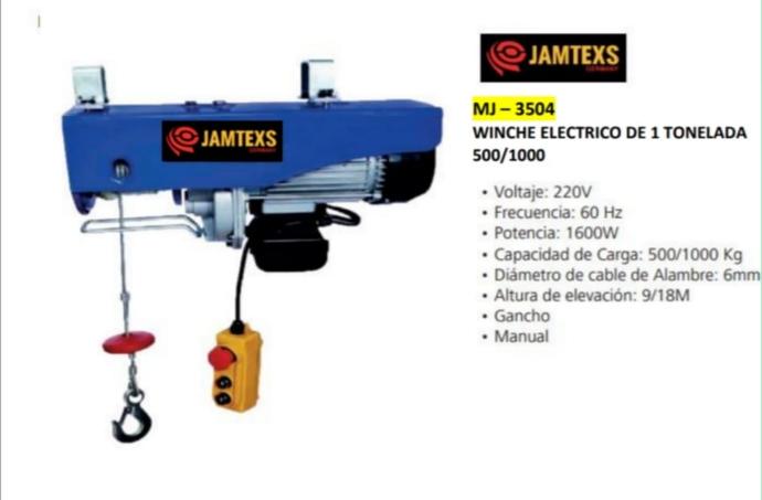 Wincher eléctrico de 1 tonelada 500/1000 kg | HERRAMIENTAS EGIZU